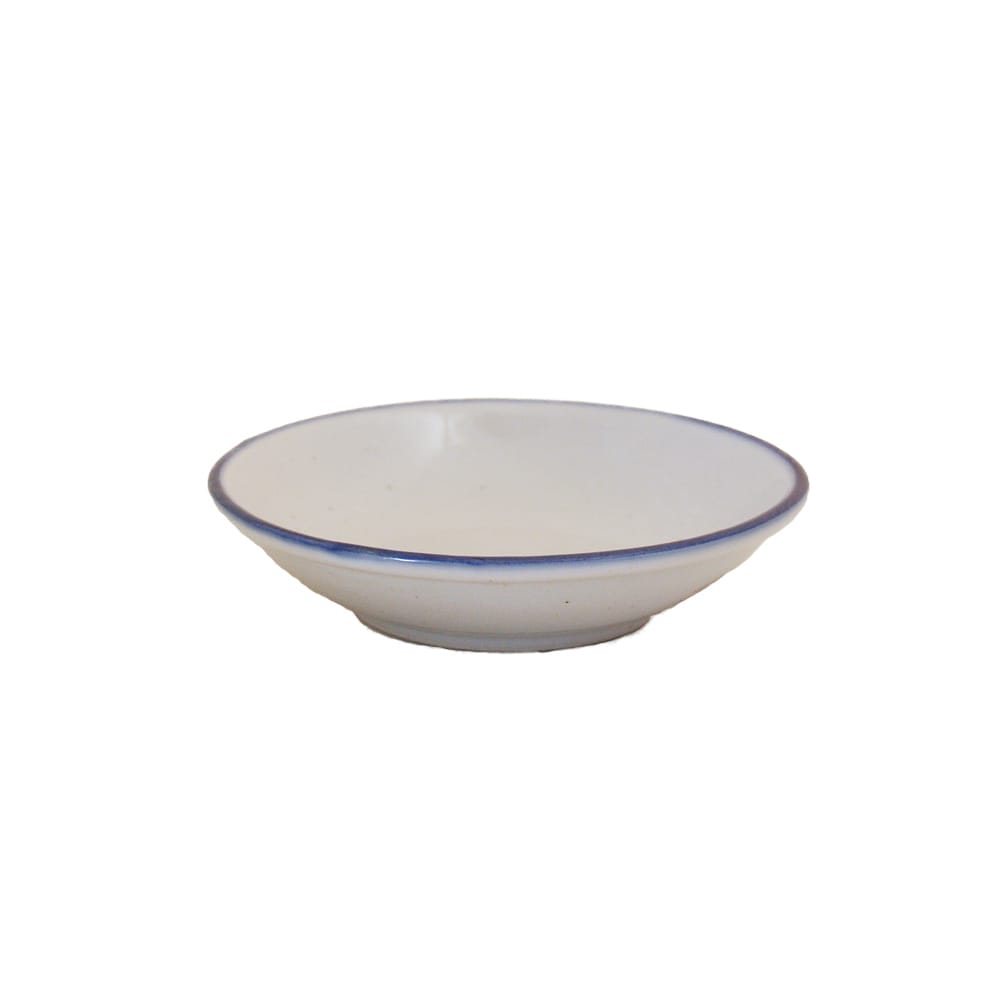 6" Dessert Dish - Blue Edge - Highland Stoneware