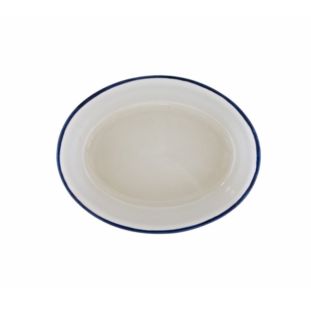 10" Oval Dish-Blue Edge | Highland Stoneware